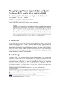 Managing large dataset gaps in urban air quality prediction: DCU ...